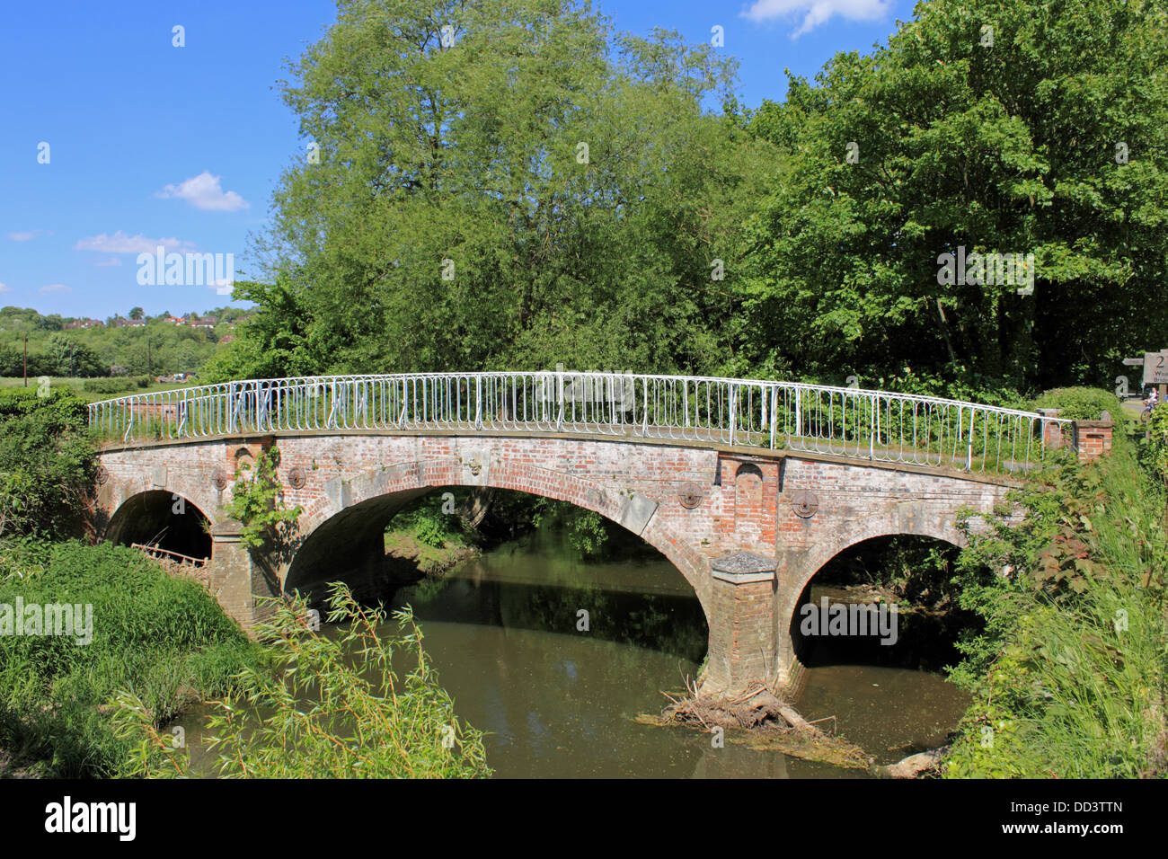 Old Weak Bridge over the River Mole at Mickleham between Dorking and ...