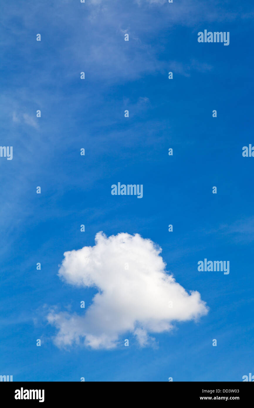 little fluffy cumulus cloud in blue sky in summer day Stock Photo - Alamy
