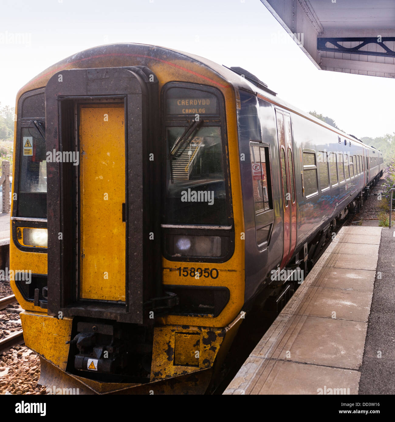 A train arriving at Warminster station , Wiltshire , England , Britain ...