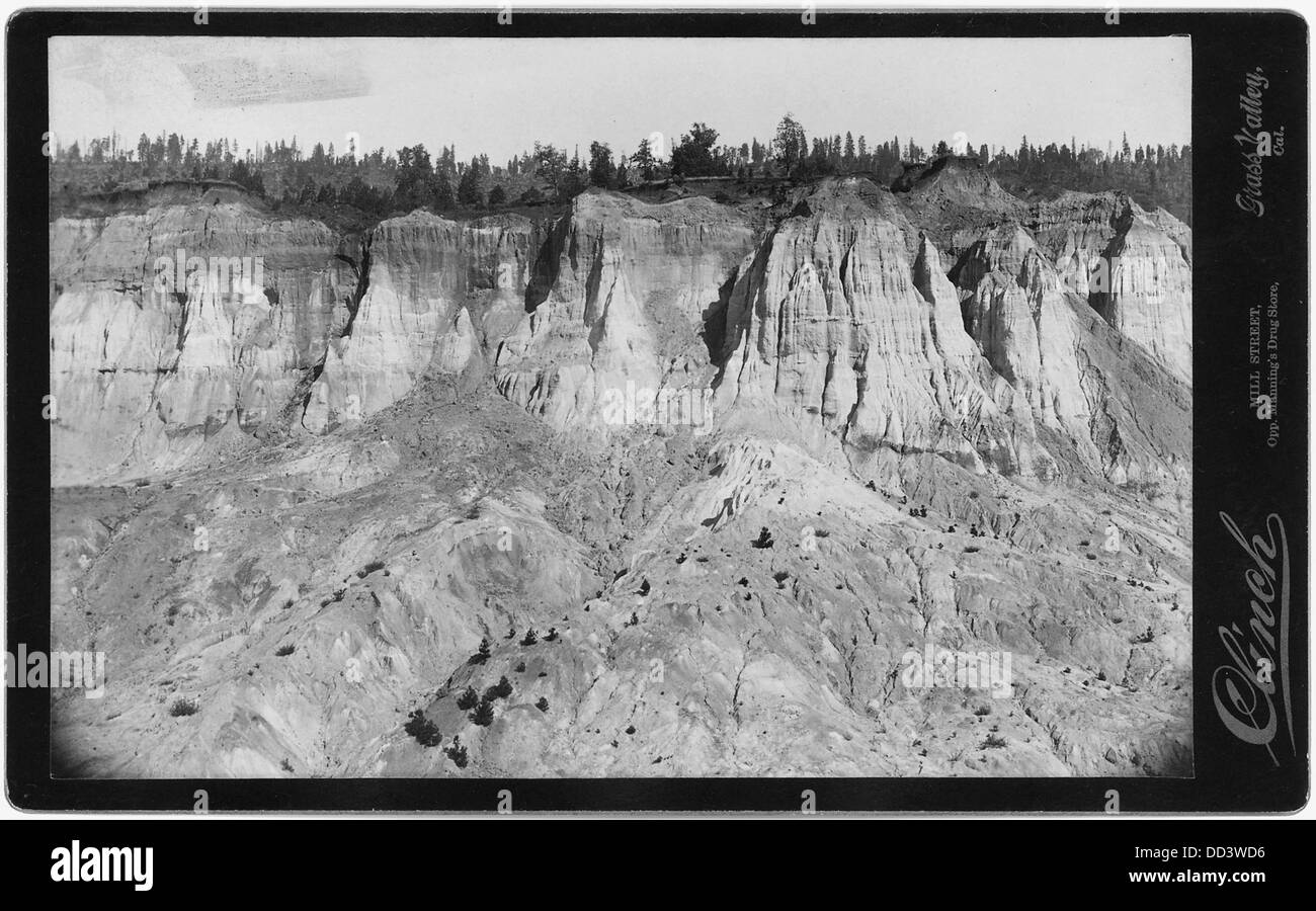A view of a landslide in the North Bloomfield Mine, documented as ...