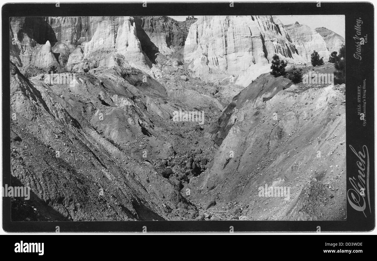 This image shows a slide at the North Bloomfield Mine, as documented in ...