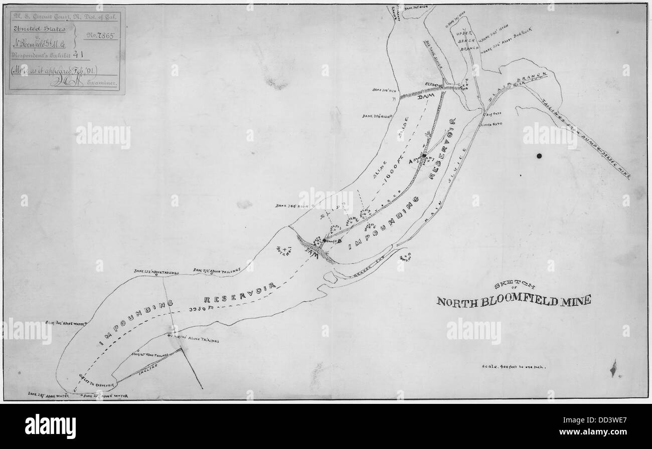 A sketch of the North Bloomfield Mine as it appeared in February 1891 ...