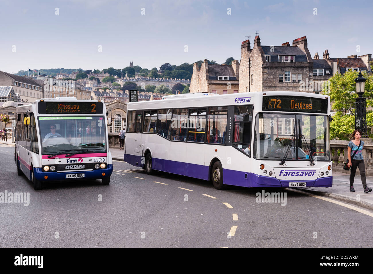 Buses in Bath , Somerset , England , Britain , Uk Stock Photo - Alamy