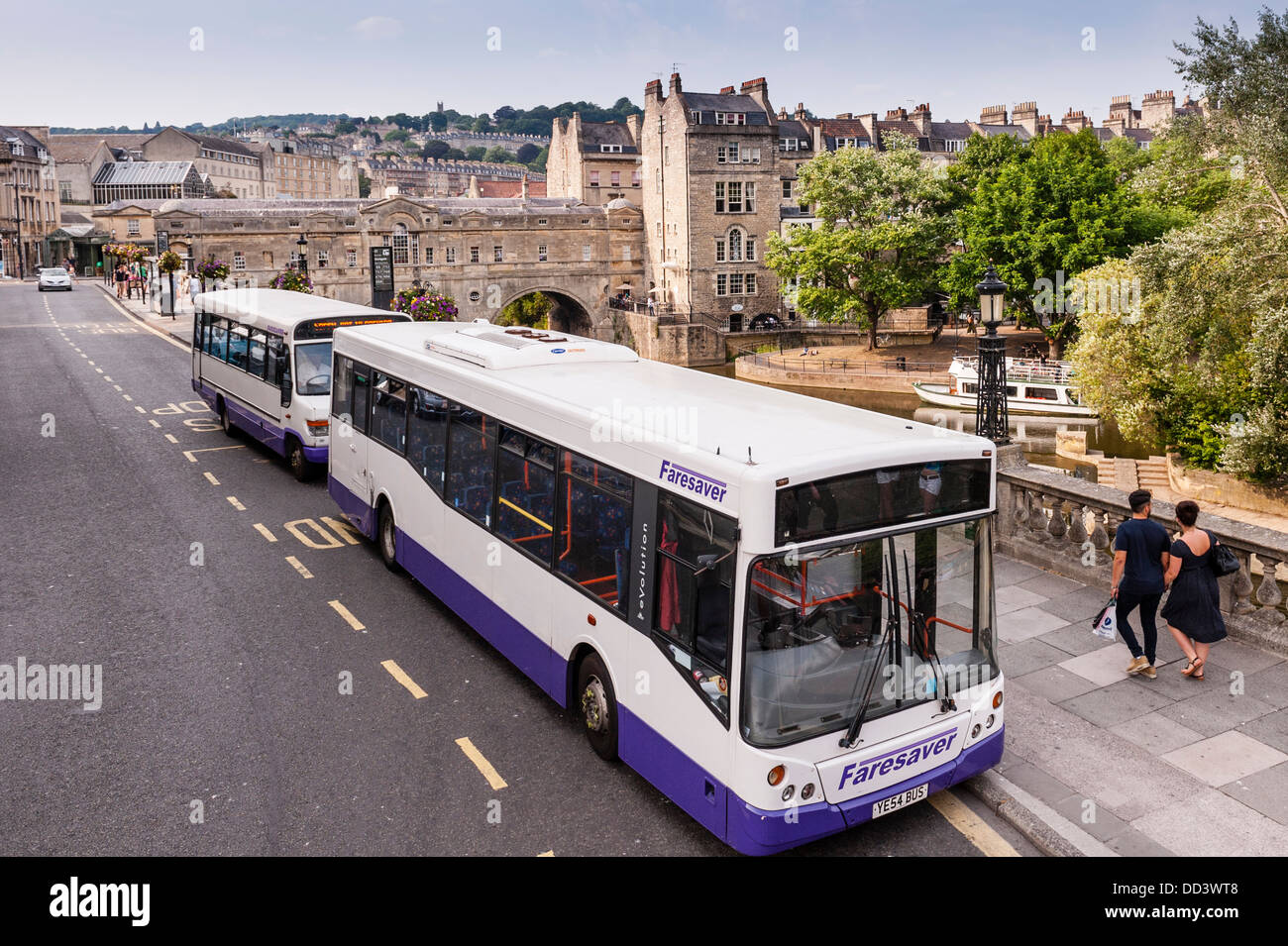 Buses in Bath , Somerset , England , Britain , Uk Stock Photo - Alamy