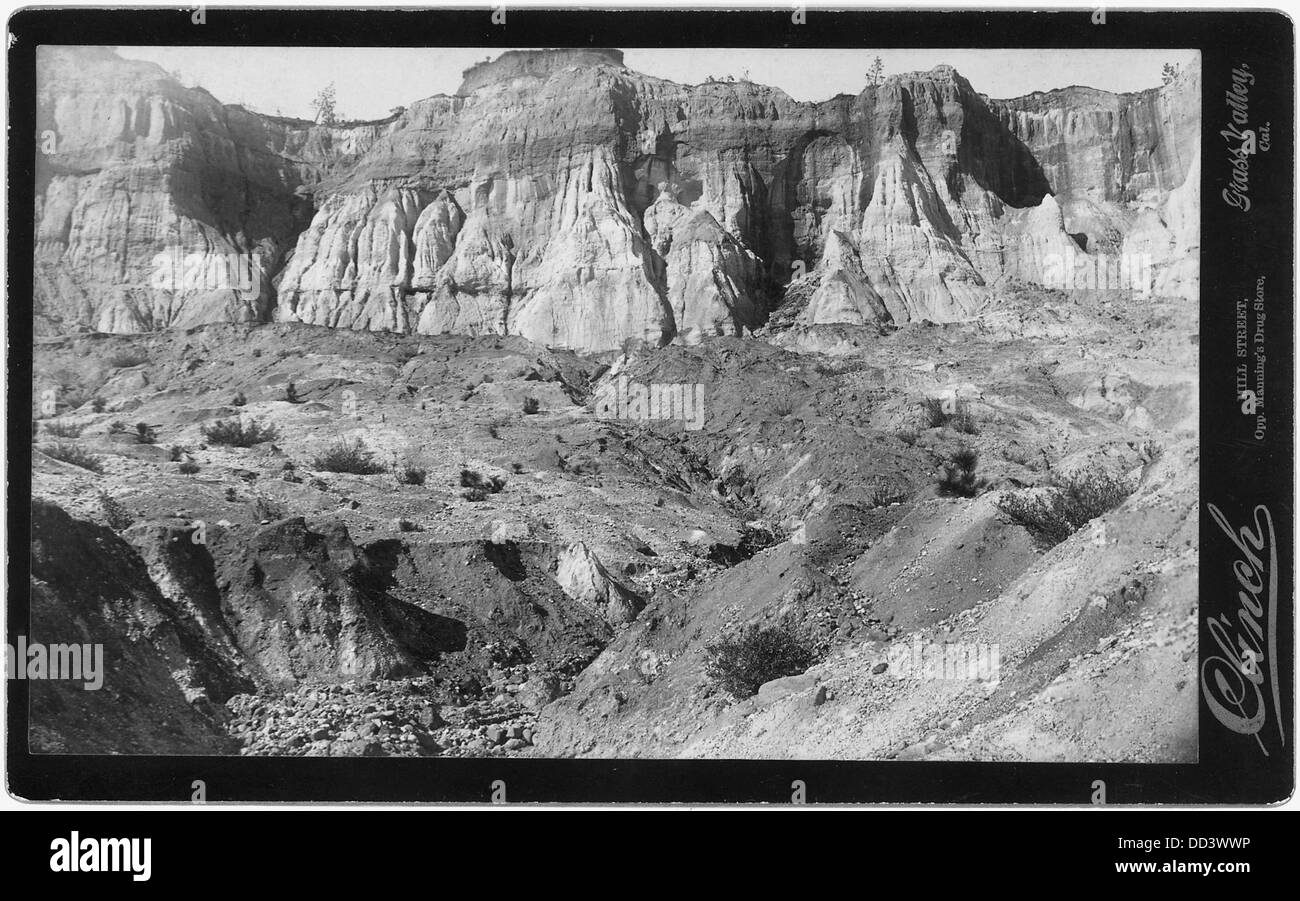This image shows a slide in the North Bloomfield Mine, presented as an ...
