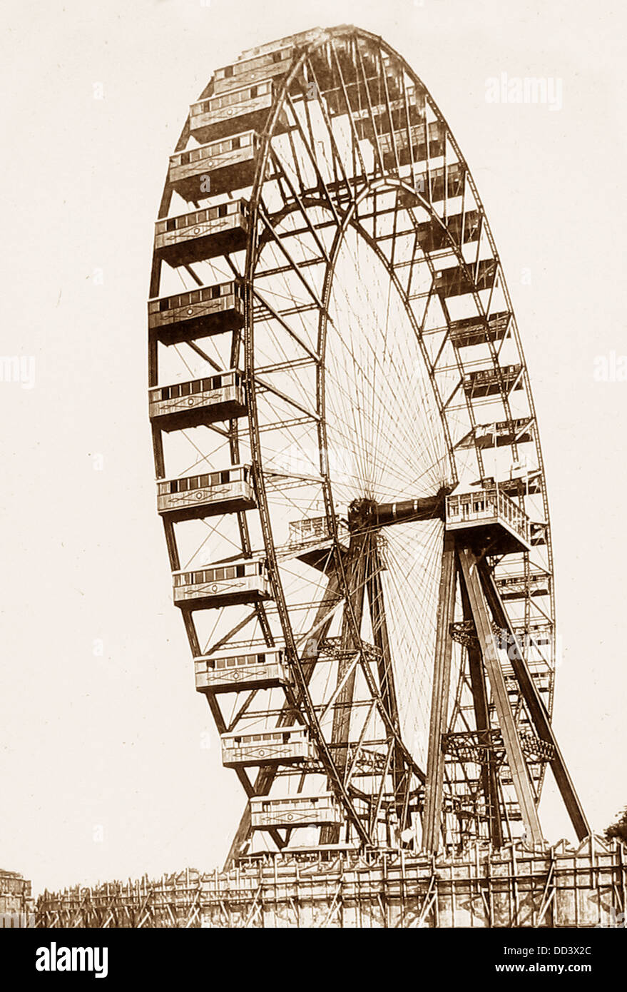Earl's Court Wheel London Victorian period Stock Photo - Alamy