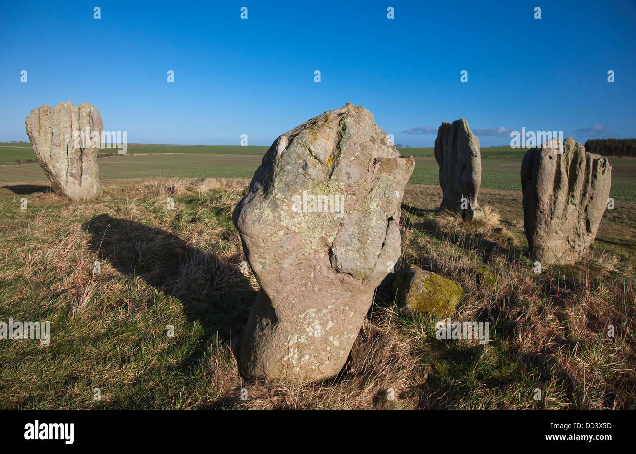 Standing Stones Of Duddo; Northumberland, England Stock Photo - Alamy
