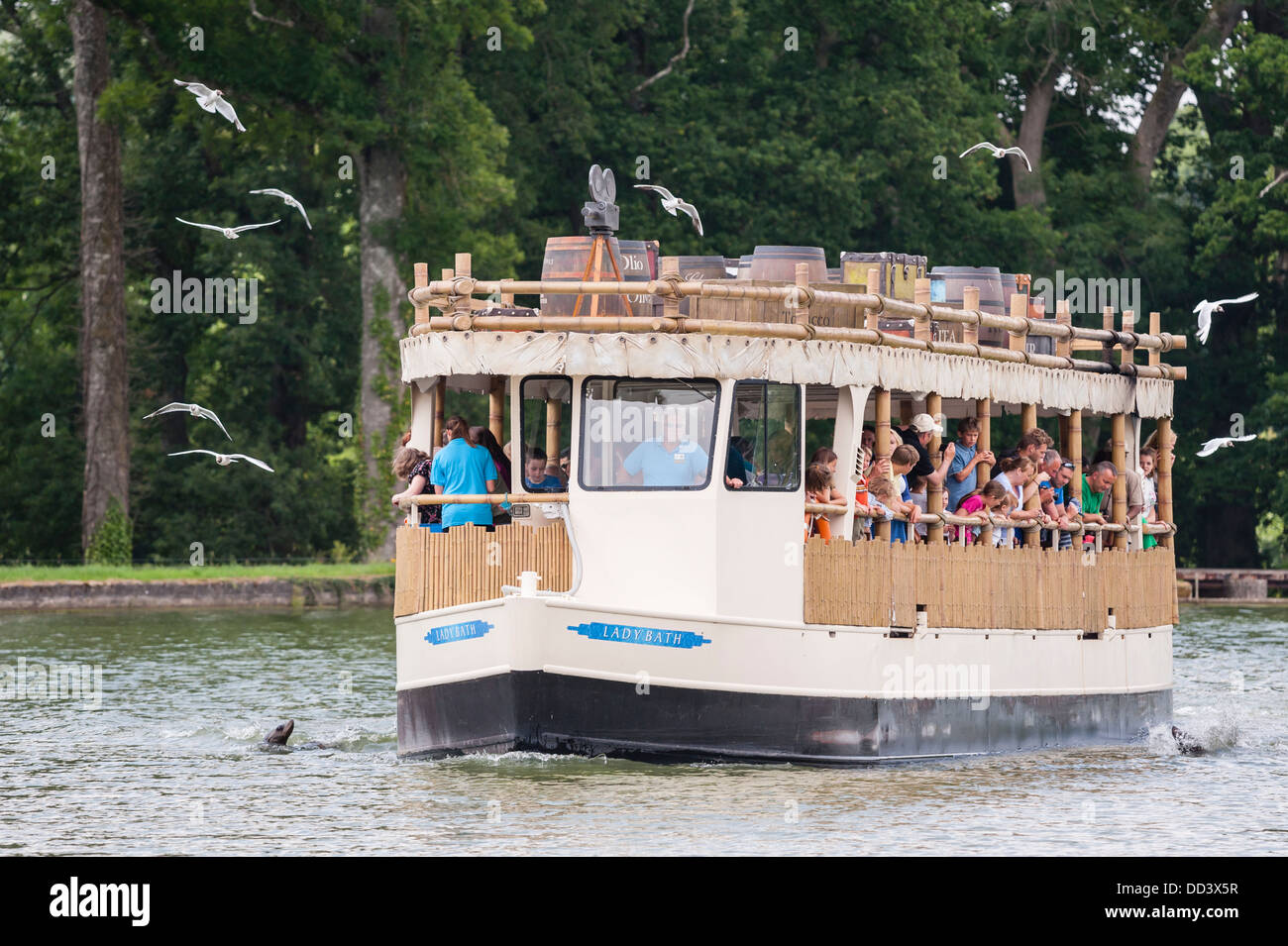The Jungle cruise at Longleat Adventure and safari park in Wiltshire ...