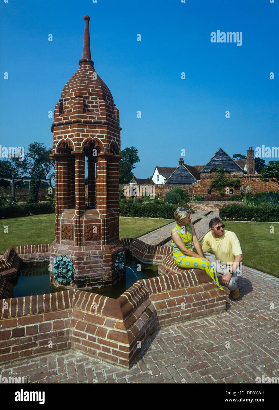 A middle aged couple by the Fount and Star Pool, Cressing Temple Barn ...