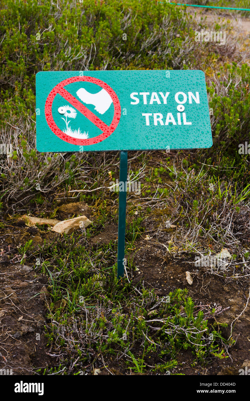 Warning sign on trail hi-res stock photography and images - Alamy