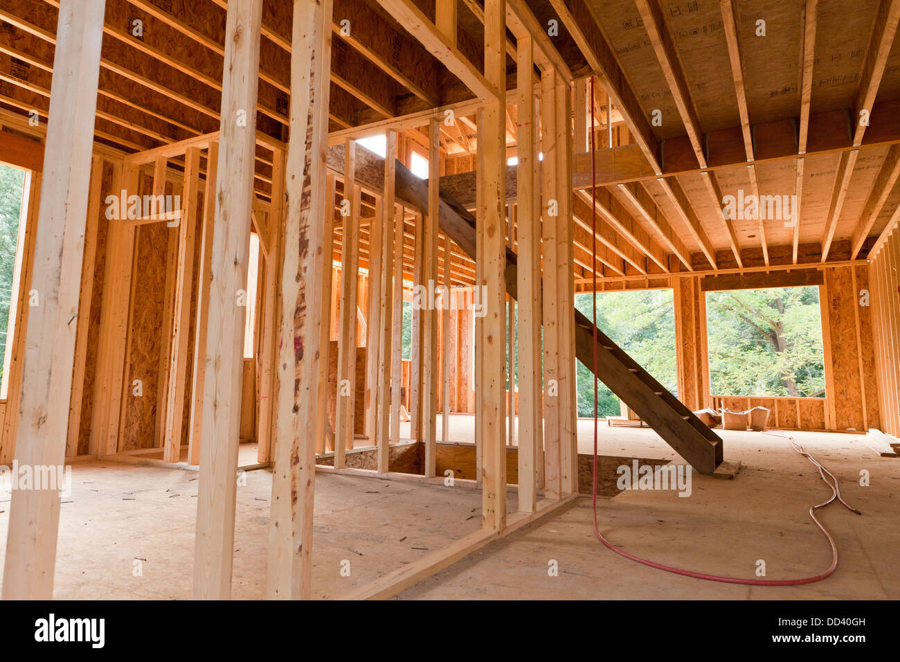 New single family home wood framing - Virginia USA Stock Photo - Alamy