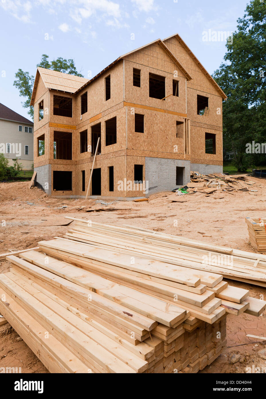 New single family home wood framing - Virginia USA Stock Photo - Alamy