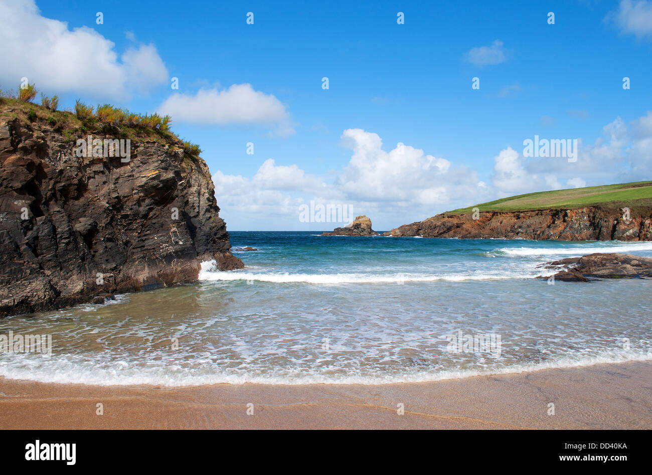 Trevone Bay near Padstow on the north coast of Cornwall, UK Stock Photo ...