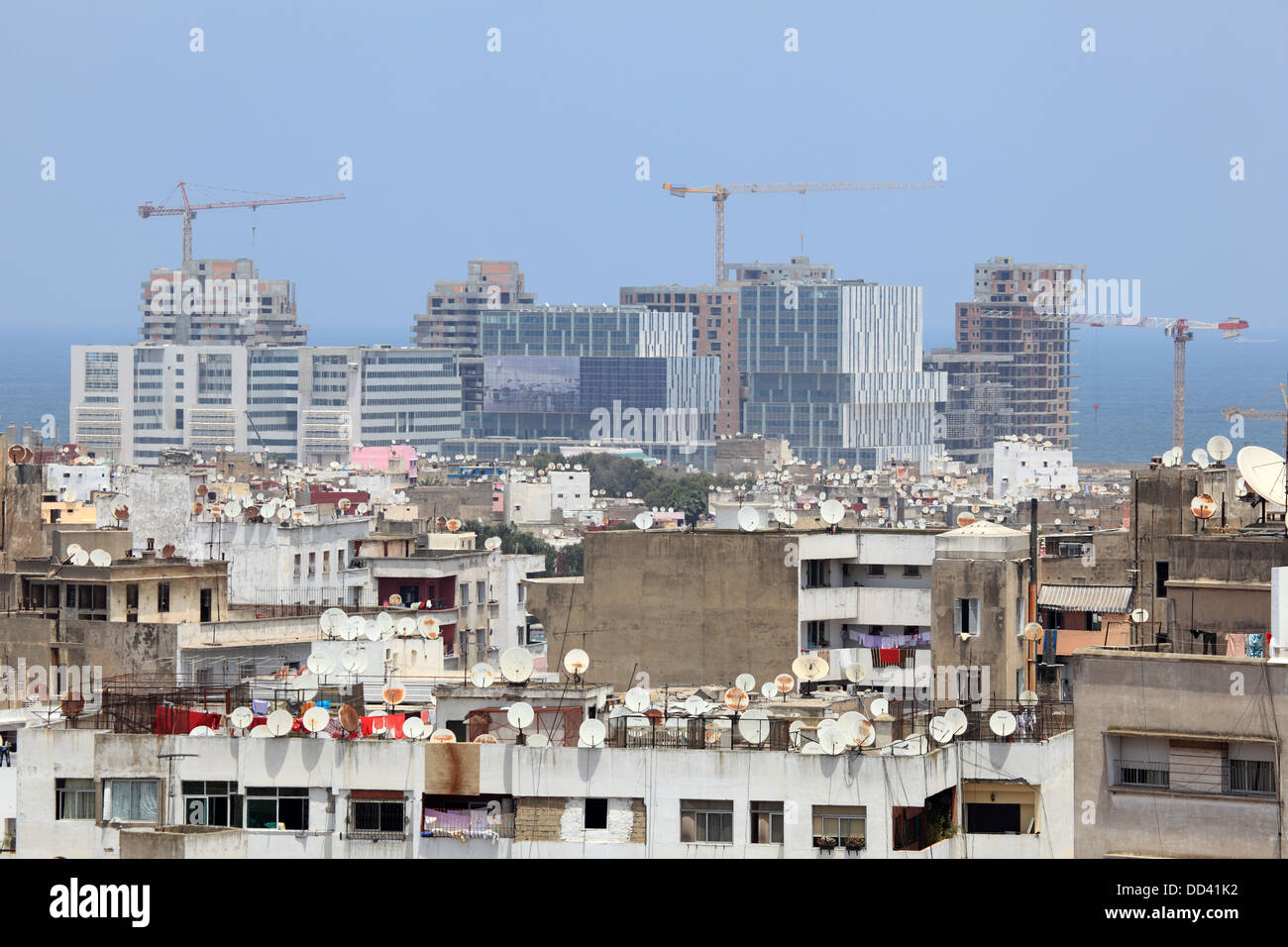 Modern buildings construction in Casablanca Marina, Morocco Stock Photo ...