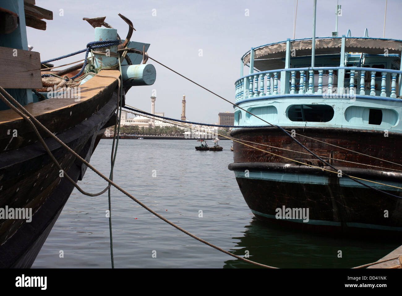 Dhow cargo boats on the Creek, Dubai Stock Photo - Alamy