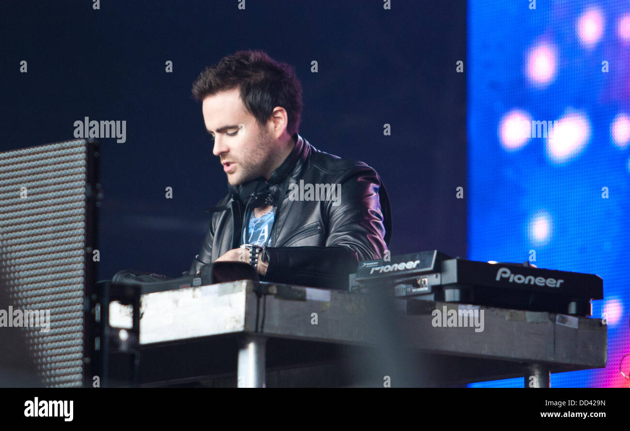 London, UK. 24th Aug, 2013. UK DJ Gareth Emery pictured performing ...