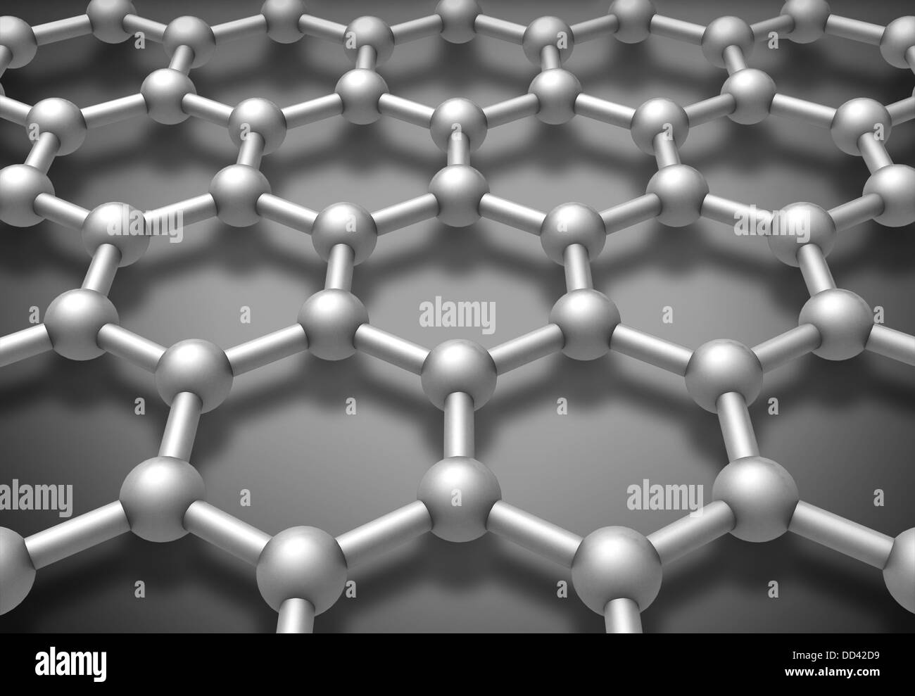 Graphene layered molecule structure schematic model. 3d render ...