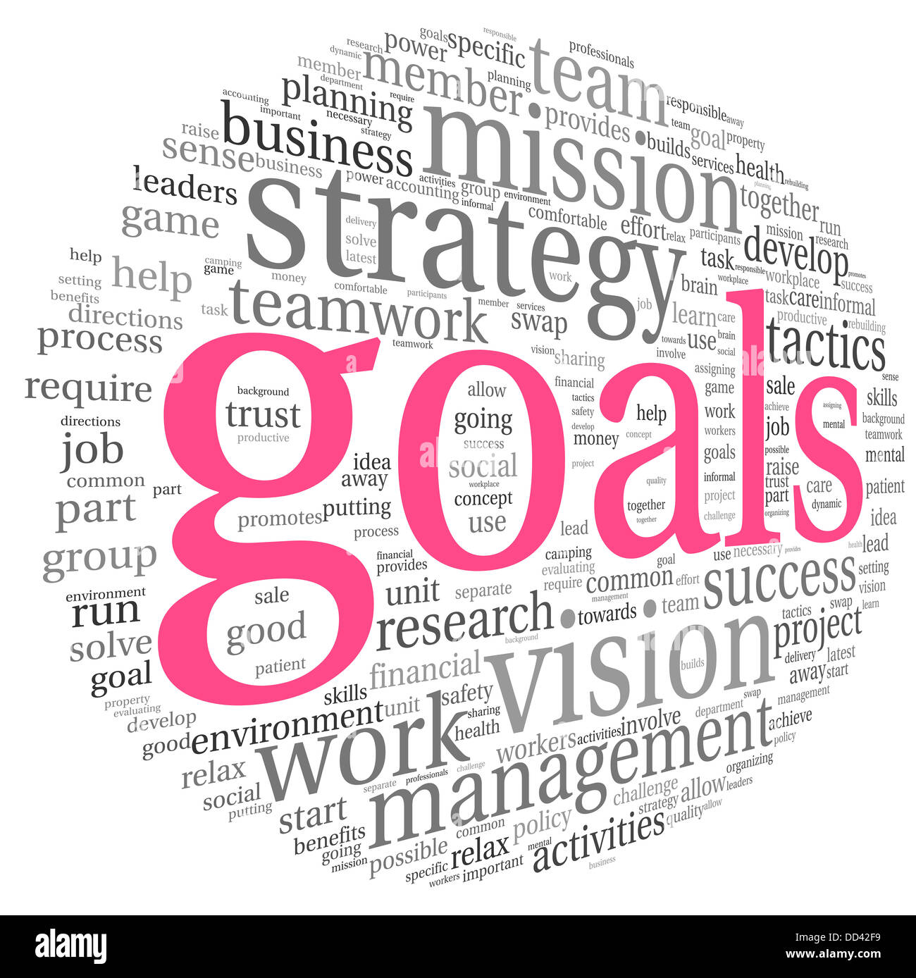 Goals in project and management concept in word tag cloud Stock Photo ...