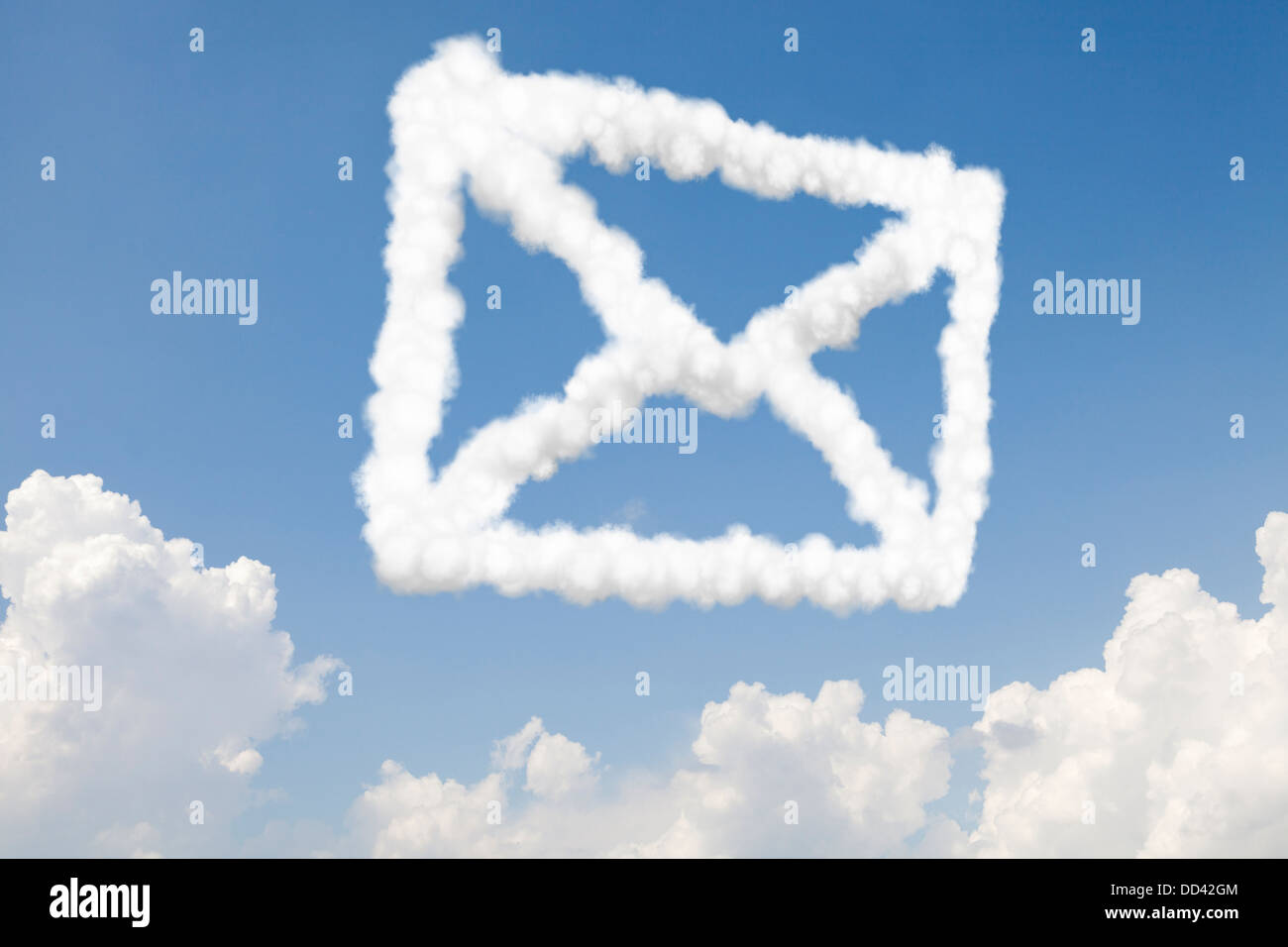 Email and mail communication concept symbol in clouds on blue sky Stock ...