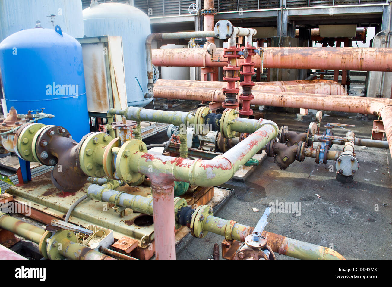 old pipe and valve for water on building Stock Photo - Alamy