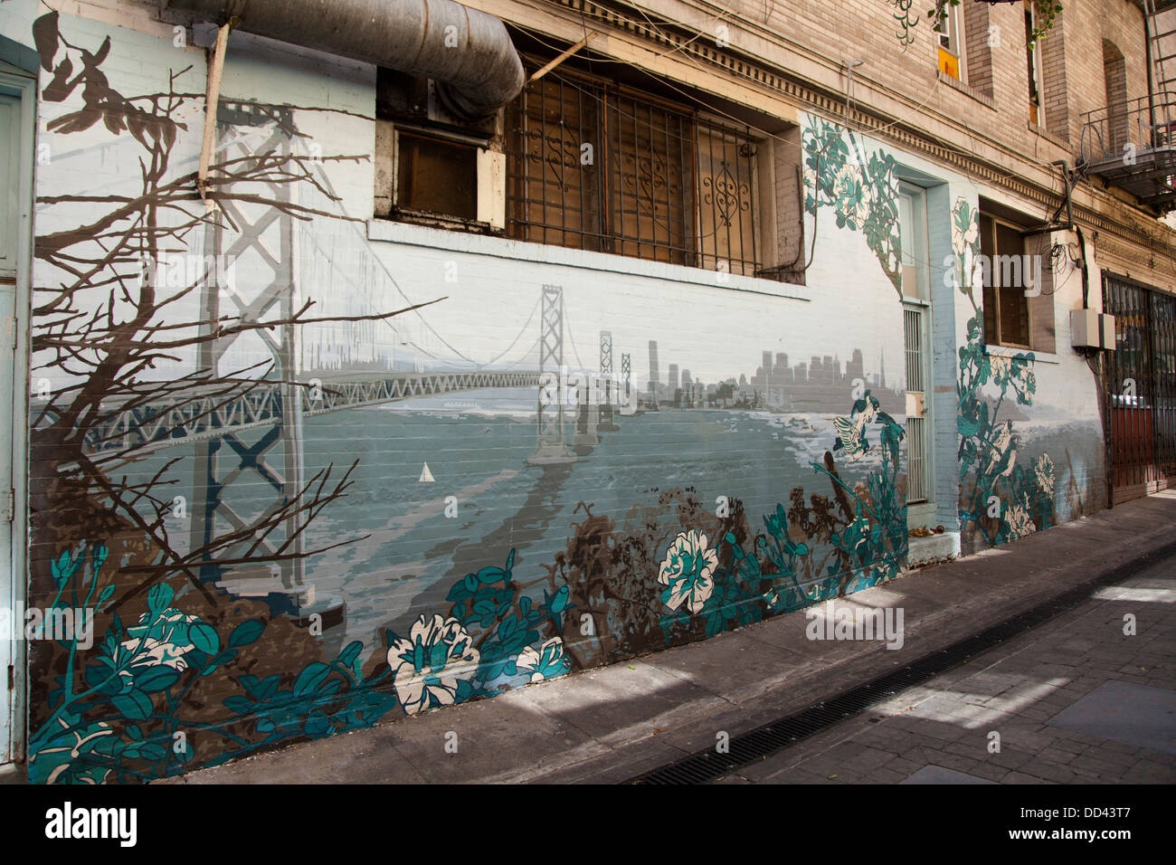 Wall mural along Jack Kerouac Street in the Financial District in San ...
