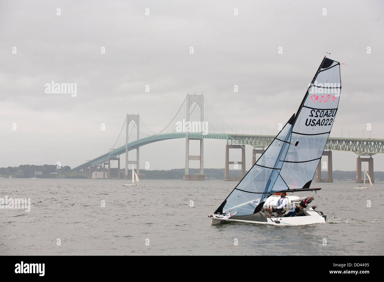 A Skud sailboat dinghy specially designed for disabled sailors races on ...