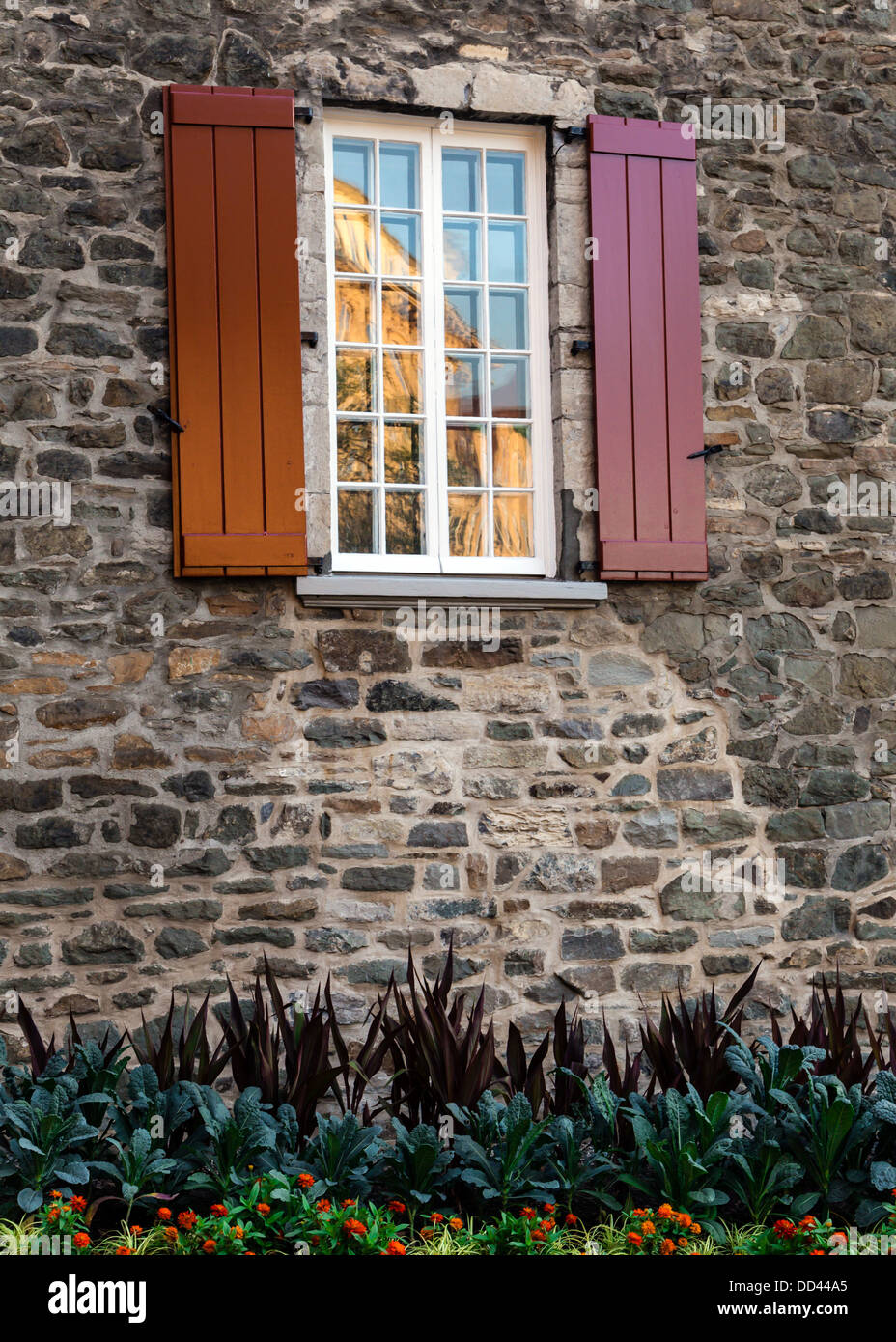 Window with shatters. Old Quebec City Stock Photo - Alamy