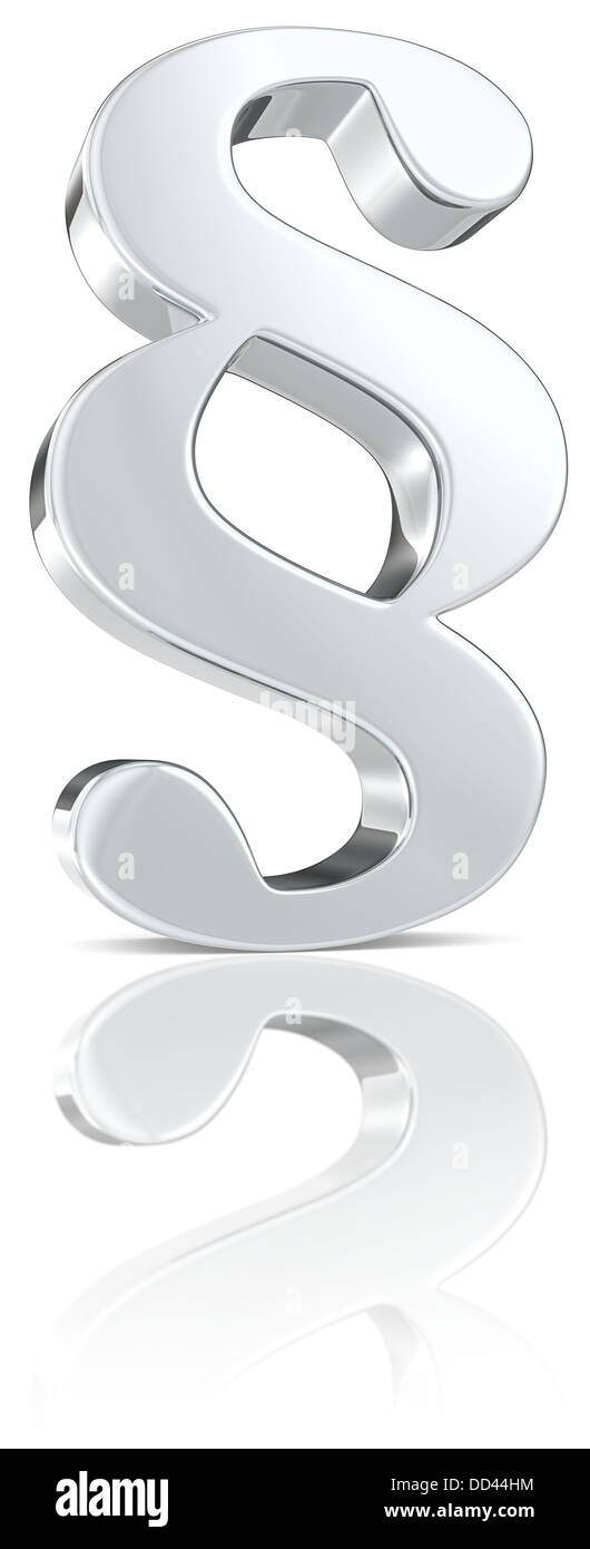 Metal paragraph sign. Isolated from ground reflection Stock Photo - Alamy