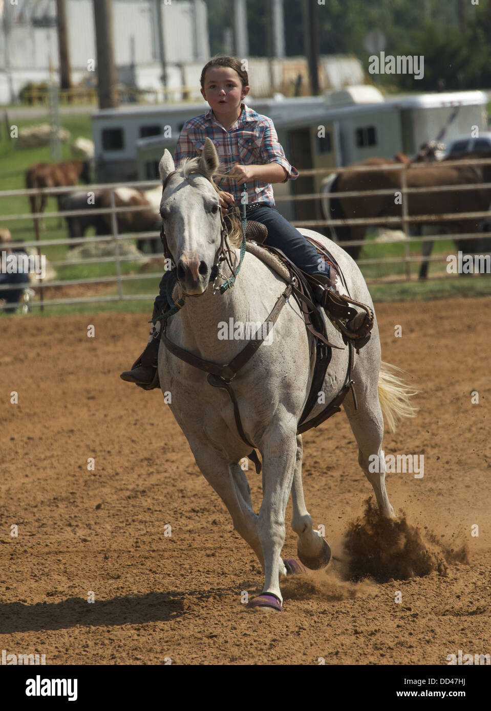 Young cowgirl riding in ada hi-res stock photography and images - Alamy