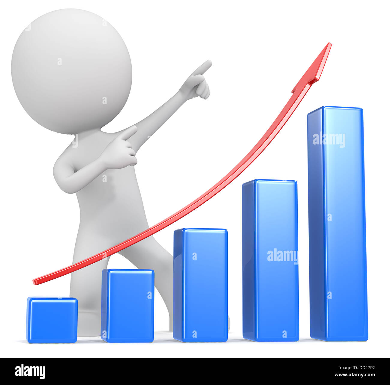 The Dude Pointing upward back of Graph Stock Photo - Alamy