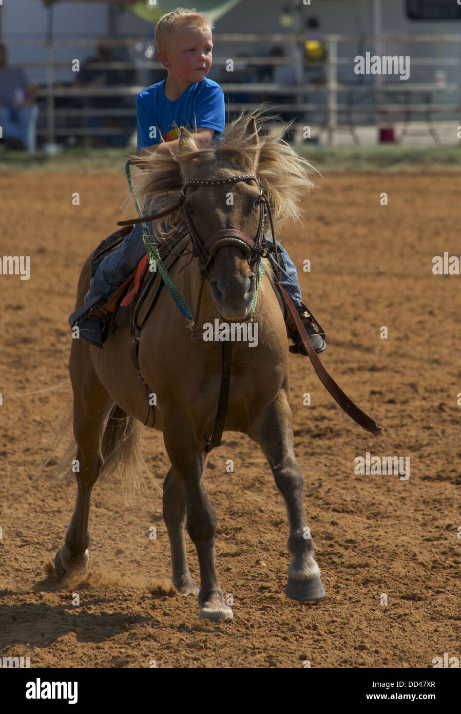 Mason Budd of Oklahoma riding at Agriplex in Ada, Oklahoma Stock Photo ...