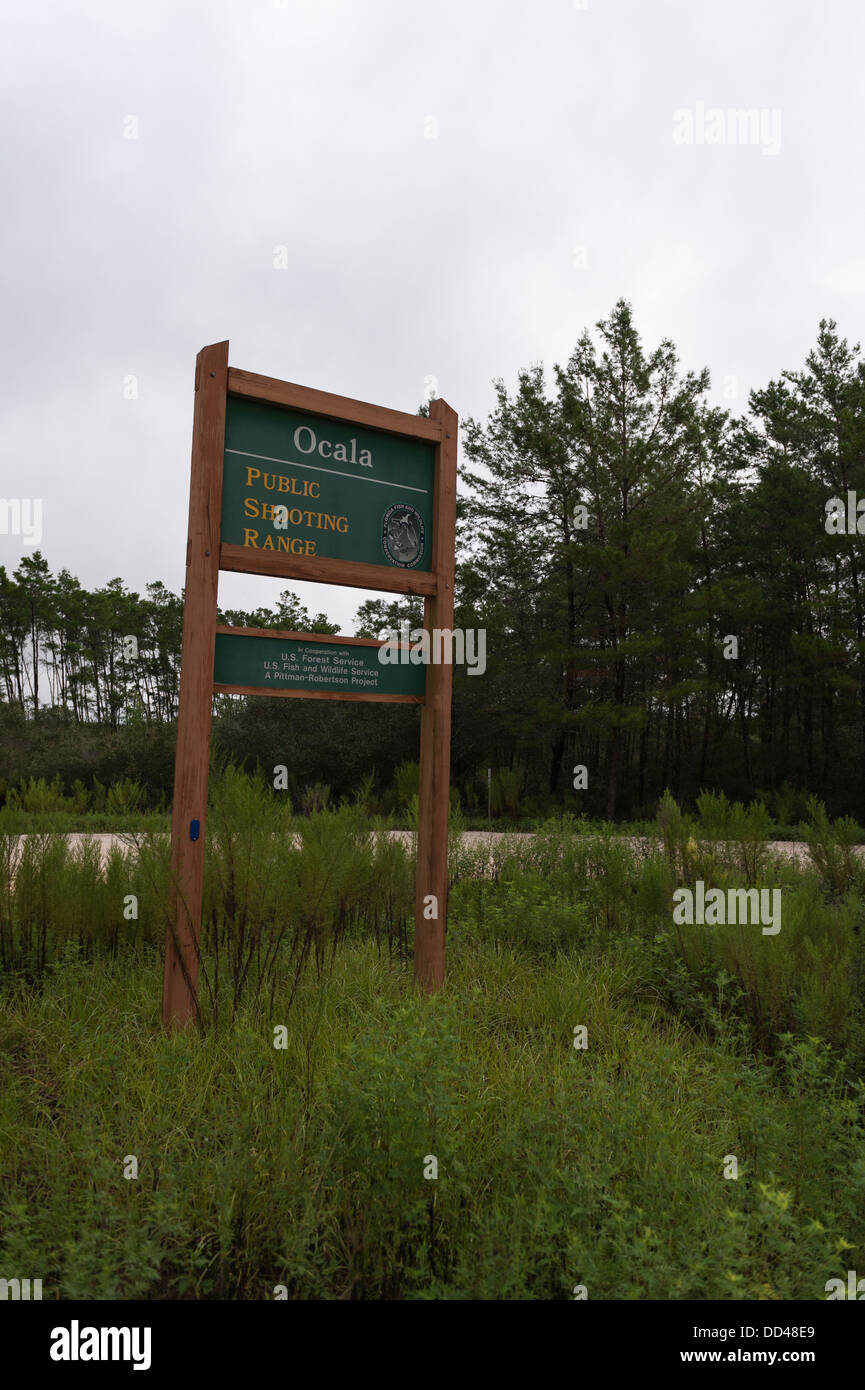 A sign out front of the Ocala Public Shooting Range in the Ocala ...