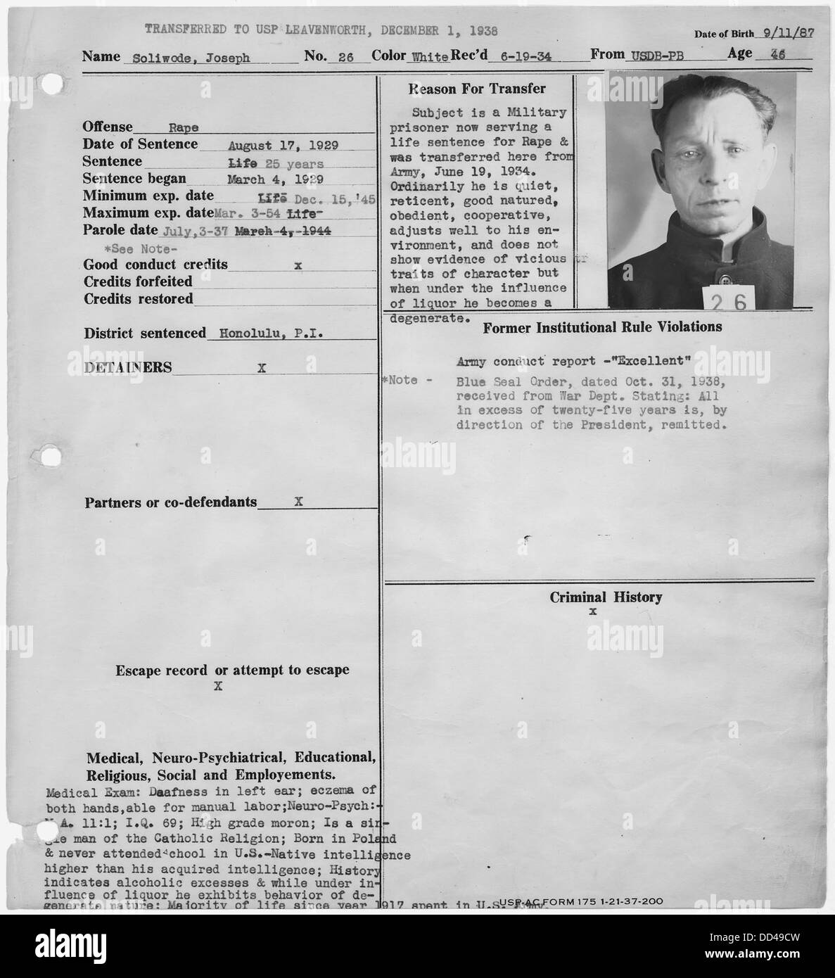 Jail prison inmate Black and White Stock Photos & Images - Alamy