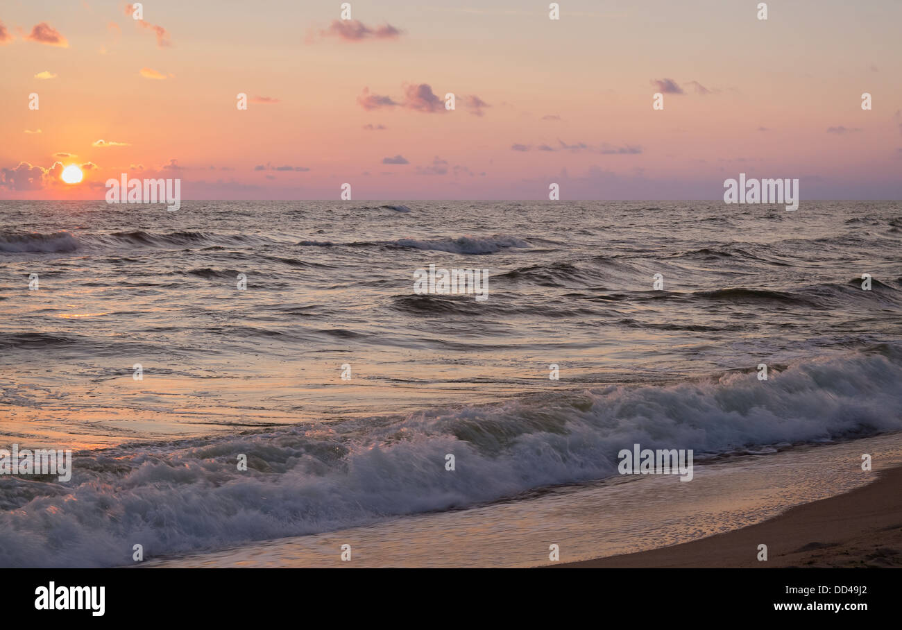 waves in the Baltic Sea at sunset, Lithuania Stock Photo - Alamy