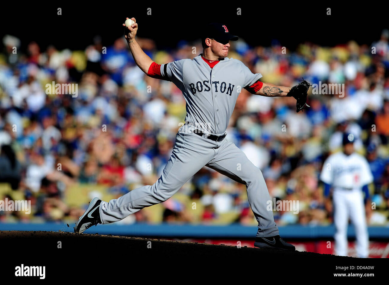 Los Angeles, CA, USA. 25th Aug, 2013. Boston Red Sox starting pitcher ...