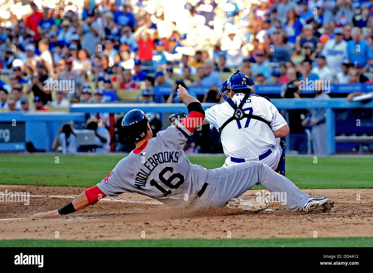 Los Angeles, CA, USA. 25th Aug, 2013. Boston Red Sox third baseman Will ...