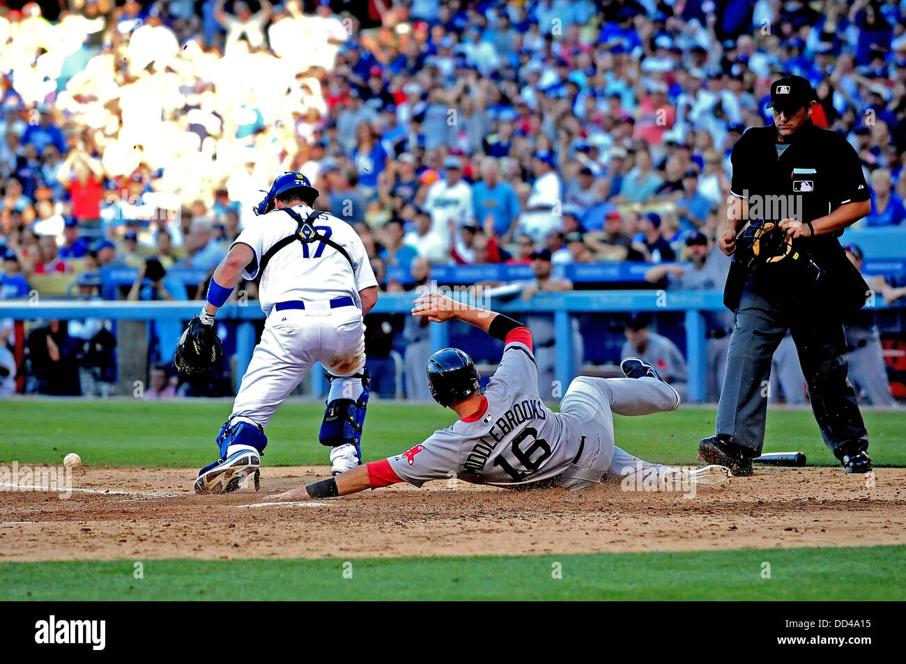 Los Angeles, CA, USA. 25th Aug, 2013. Boston Red Sox third baseman Will ...