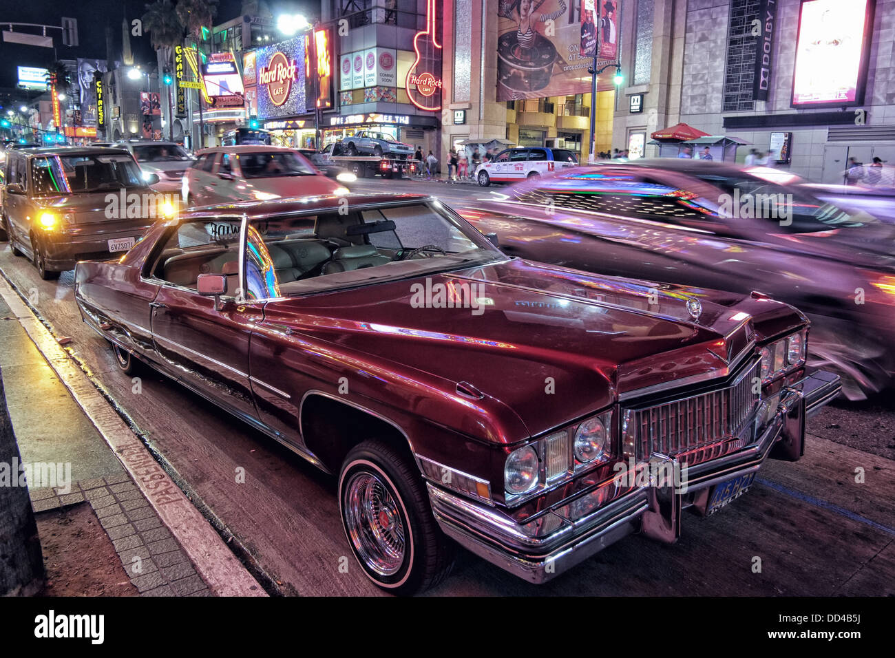 Hollywood Boulevard by night Stock Photo - Alamy