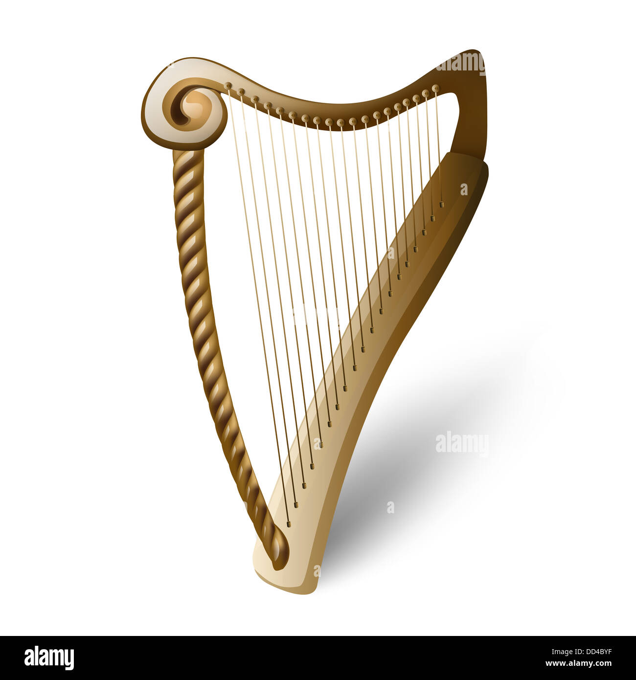 wooden harp on white Stock Photo - Alamy