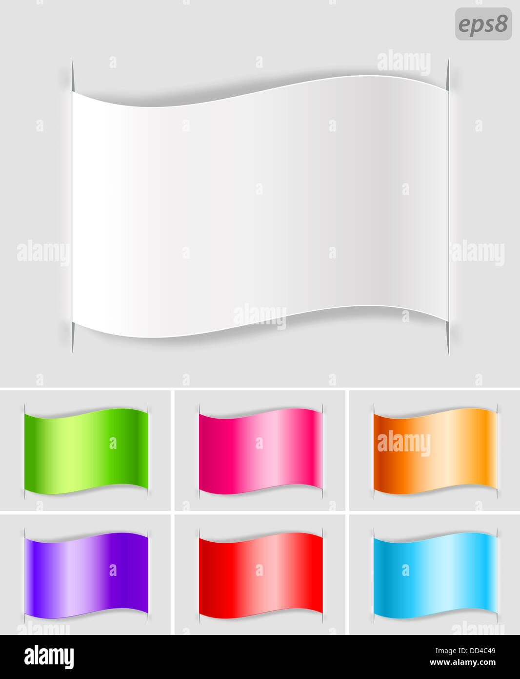 set of wavy blank labels Stock Photo - Alamy