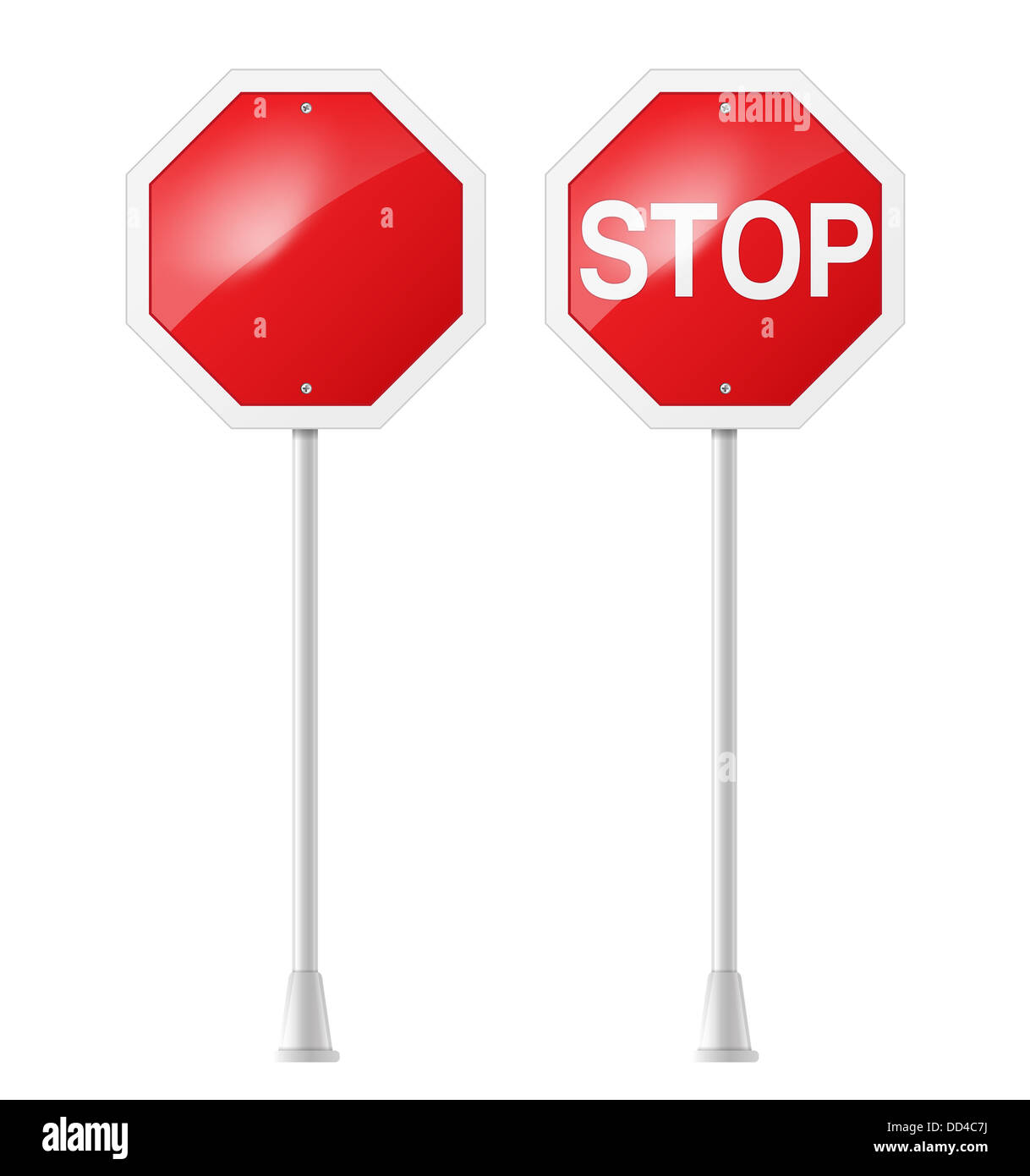 stop road sign with support Stock Photo - Alamy