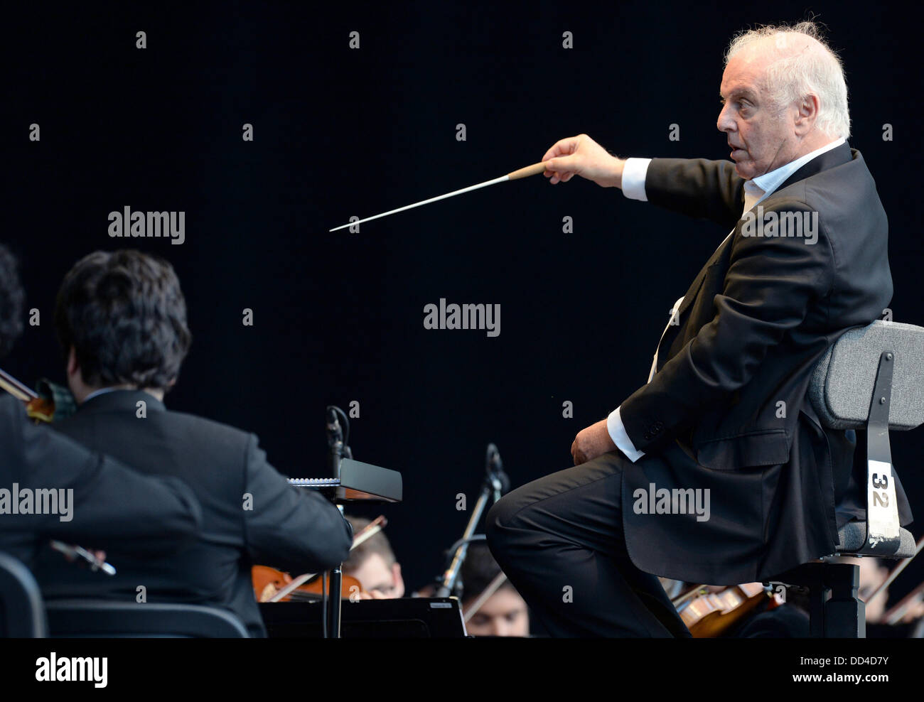 Israeli conductor, Daniel Barenboim performs with the West-Eastern ...