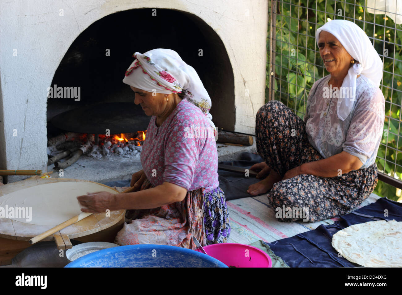 making traditional turkish bread Stock Photo - Alamy