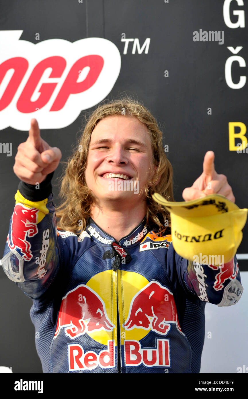 Karel Hanika of Czech republic celebrates victory in MotoGP RedBull ...