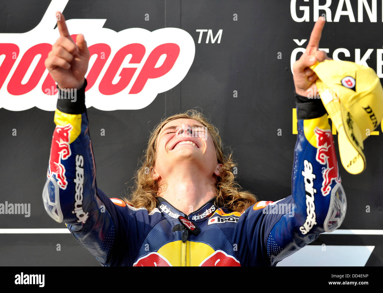 Karel Hanika of Czech republic celebrates victory in MotoGP RedBull ...