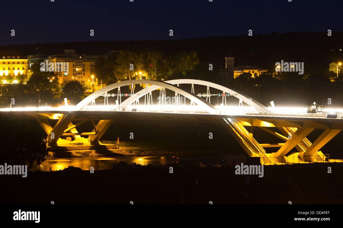 View of the Waldschloesschen bridge on the eve of its official opening ...
