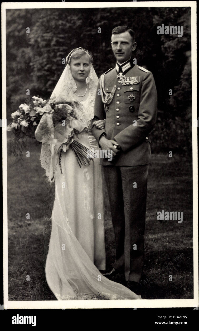 Foto Ak Prinzessin Karoline zur Lippe, Hans Graf von Kanitz Stock Photo ...