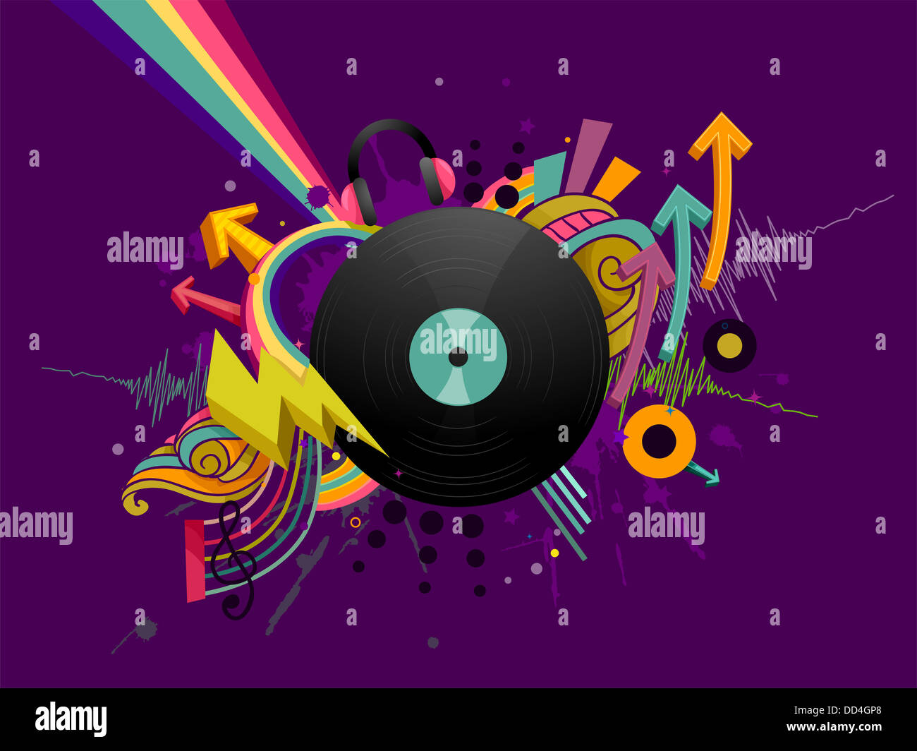 Illustration of Vinyl Record Music Design Stock Photo - Alamy