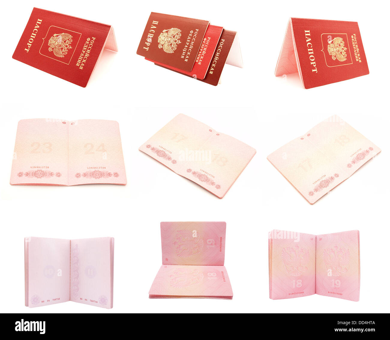 russian passport on a white background. set Stock Photo - Alamy