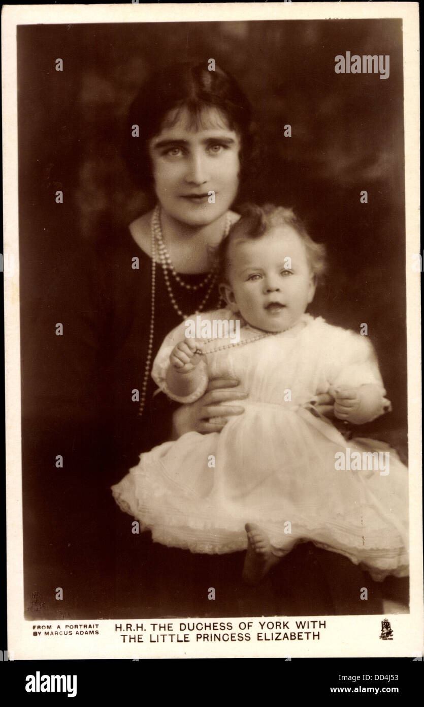Ak H.R.H. The Duchess of York, Little Princess Elizabeth Stock Photo ...